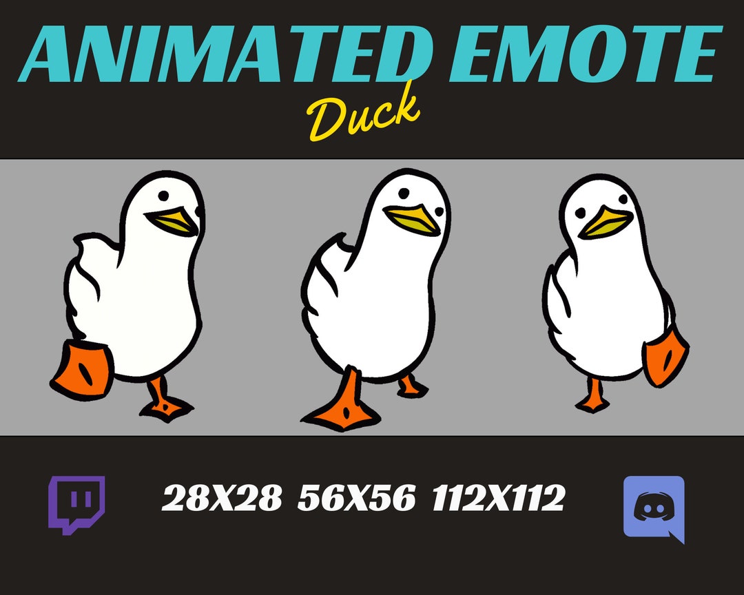 Twitch Animated Emote Walking Duck / GIF Discord Meme Emote for Stream ...