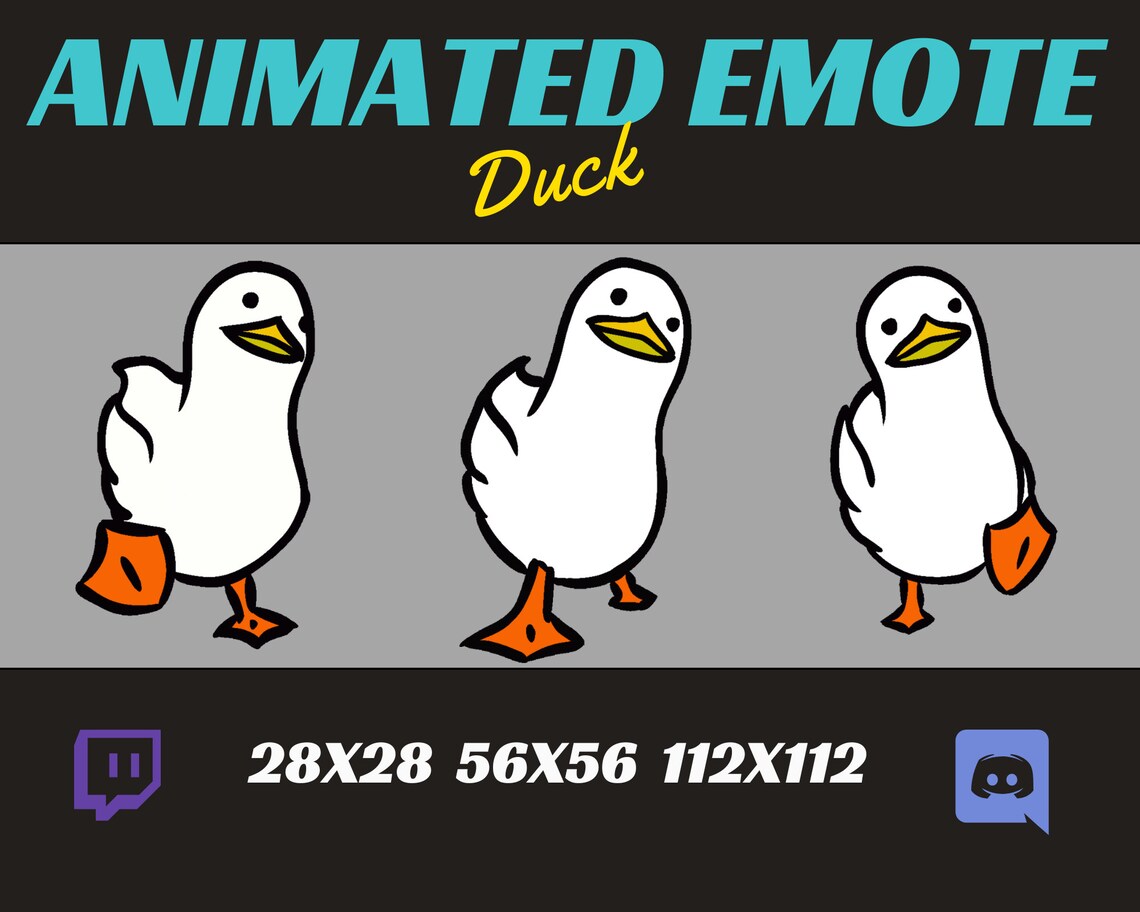 Twitch Animated Emote Walking Duck / GIF Discord Meme Emote for Stream ...