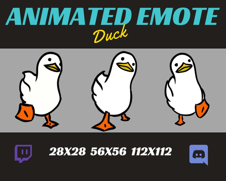 Twitch Animated Emote Walking Duck / GIF Discord Meme Emote for Stream ...
