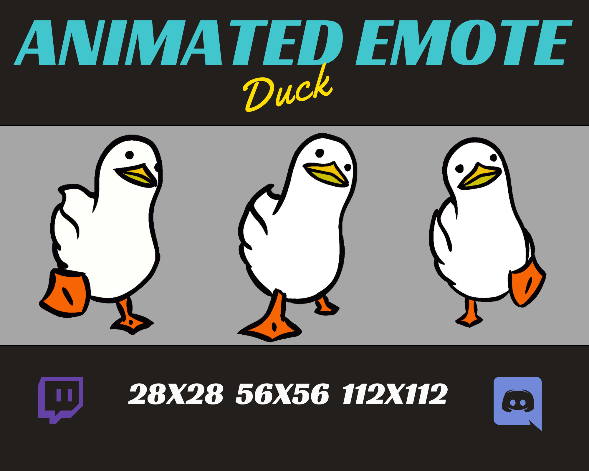 Twitch Animated Emote Walking Duck / GIF Discord Meme Emote for Stream ...