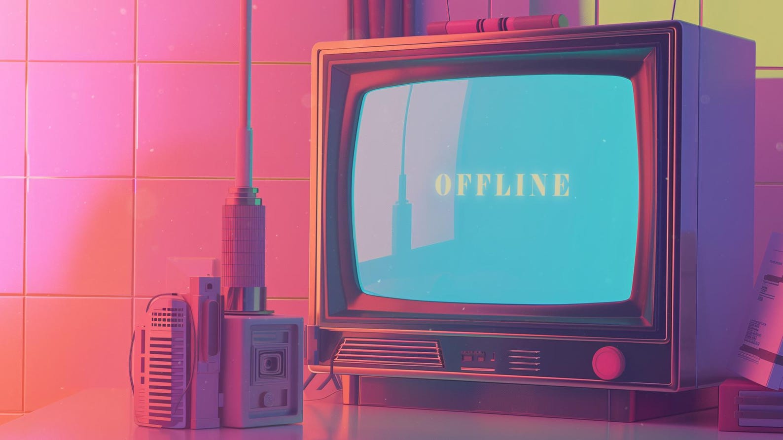 Synthwave Retro Starting Soon / BRB / Stream Ended / Offline Screen for ...