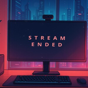 Twitch Screen Animated Neon Streamer Desk / Cyberpunk City View ...