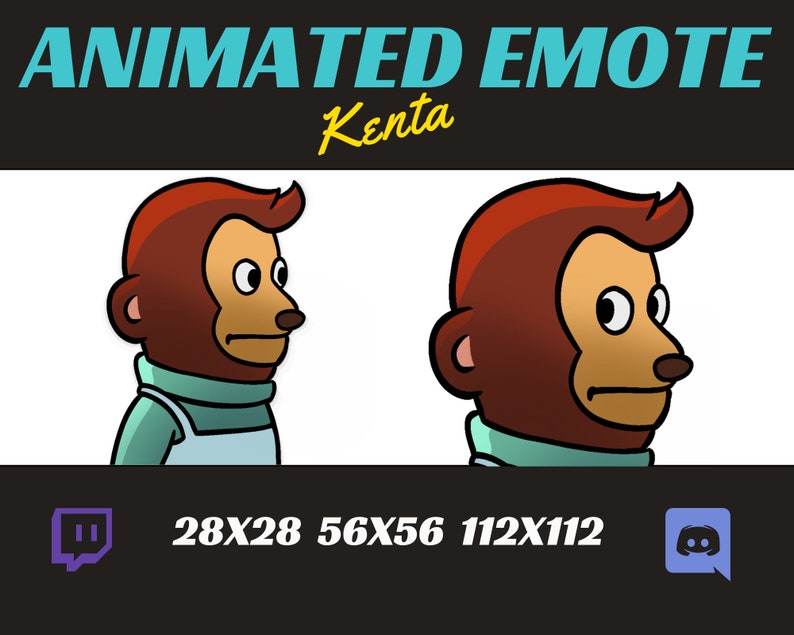 Twitch Emote Animated / Kenta / Monkey / Awkward Look / Side Eye / Meme ...