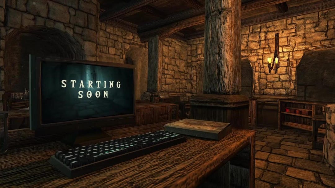 Twitch Overlay Screen Animated Loop / Skyrim Room / Starting Soon ...