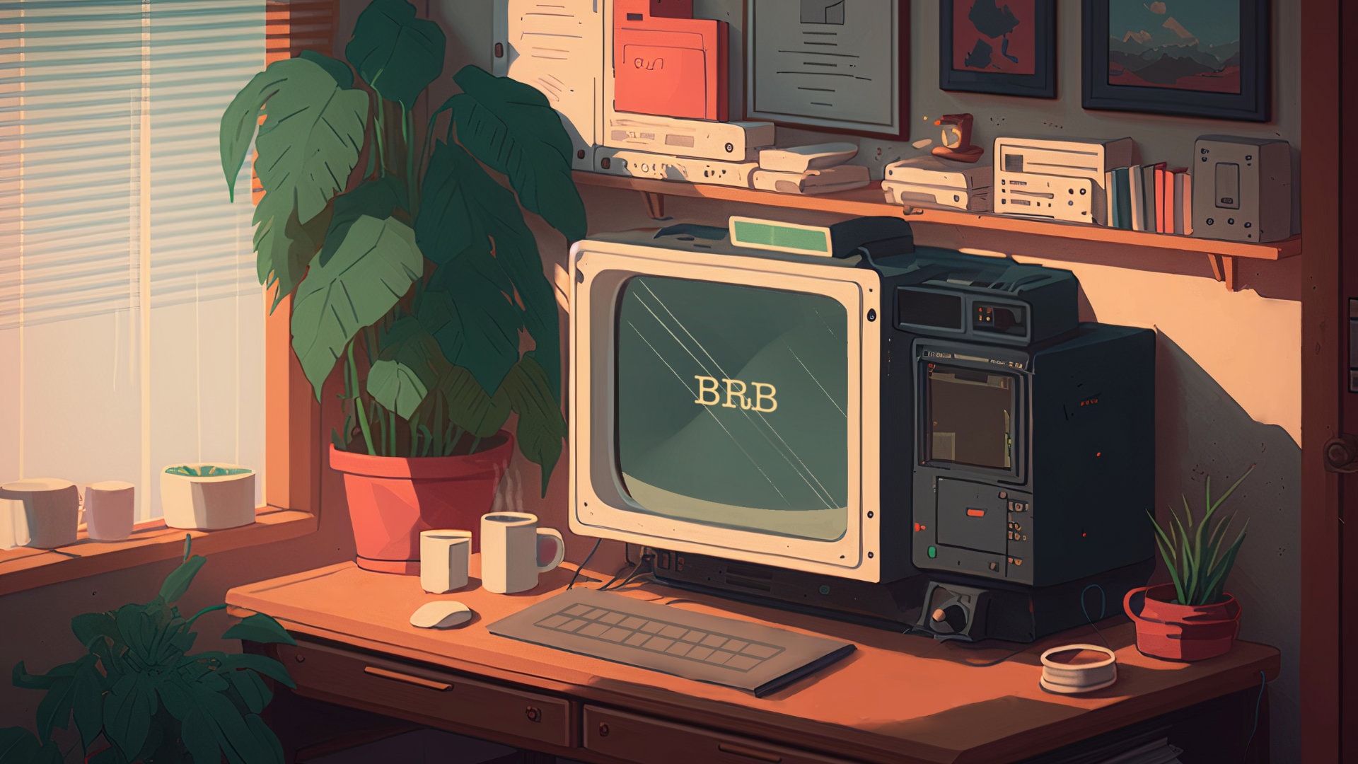 Animated Lofi Twitch Overlay: 80s Desk Stream Screens (PNG, MP4) - Etsy
