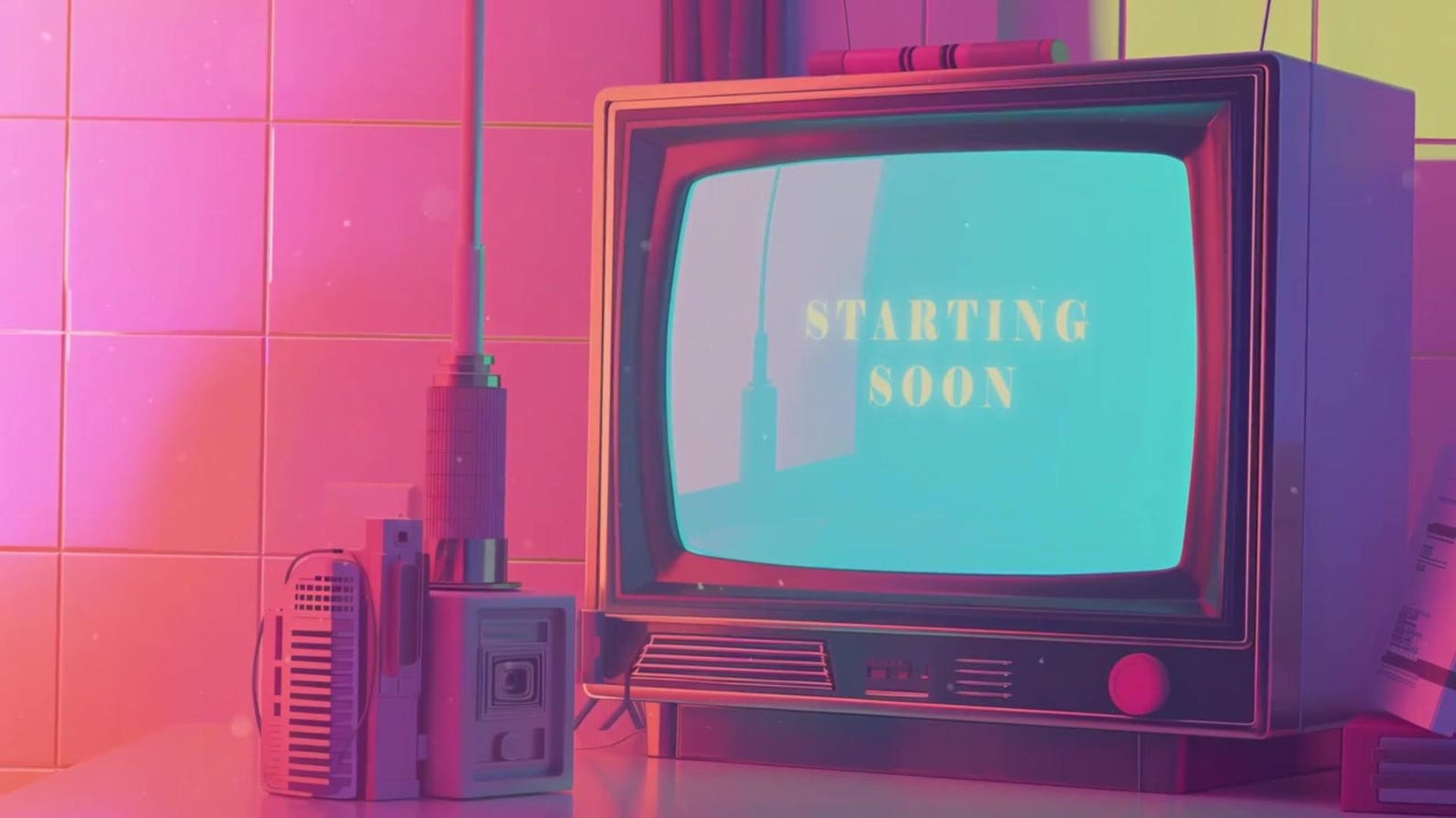 Synthwave Retro Starting Soon / BRB / Stream Ended / Offline Screen for ...