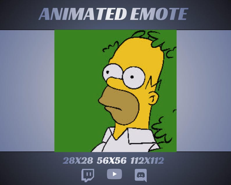 Twitch Emote Animated the Simpsons Homer / GIF Discord Meme Emote for ...