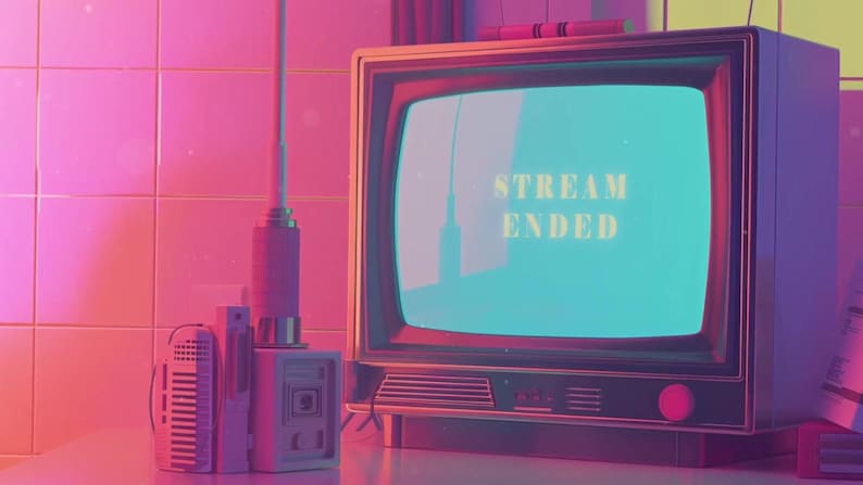 Synthwave Retro Starting Soon / BRB / Stream Ended / Offline Screen for ...