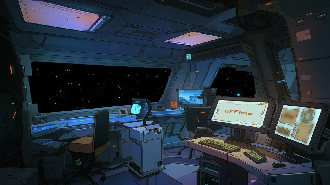 Animated Twitch Overlay: Cowboy Bebop Spaceship Stream Screens (MP4/PNG ...