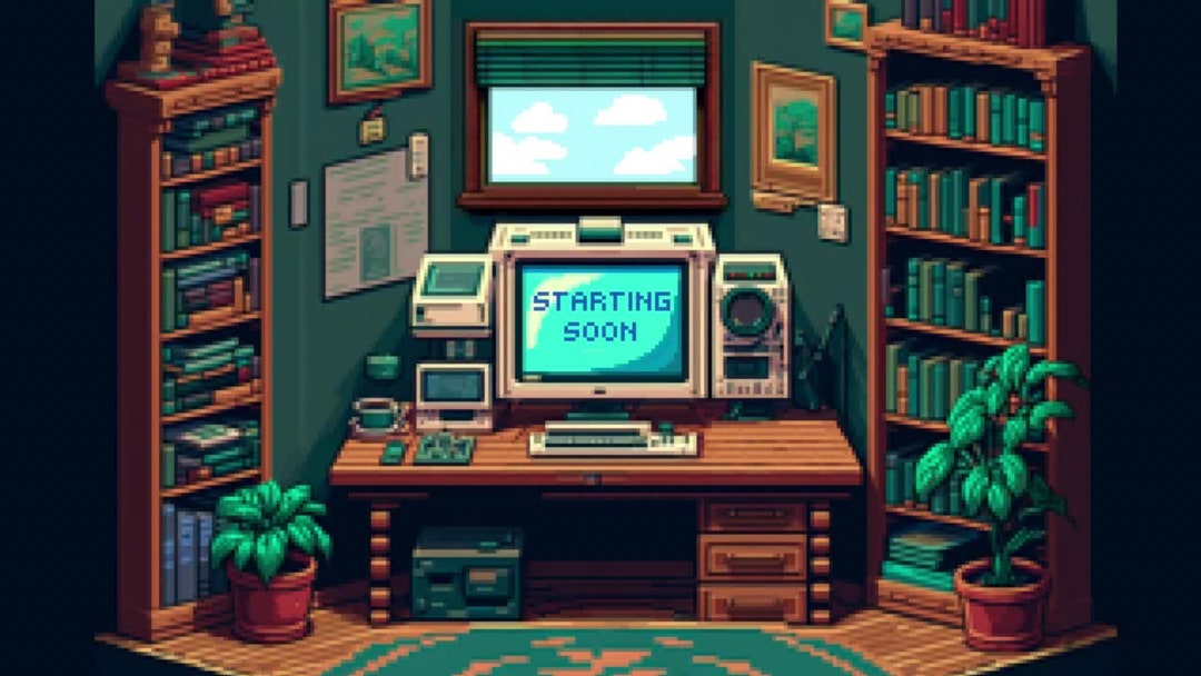80s Pixel Art Room: Twitch Stream Overlay (MP4, PNG) - Etsy