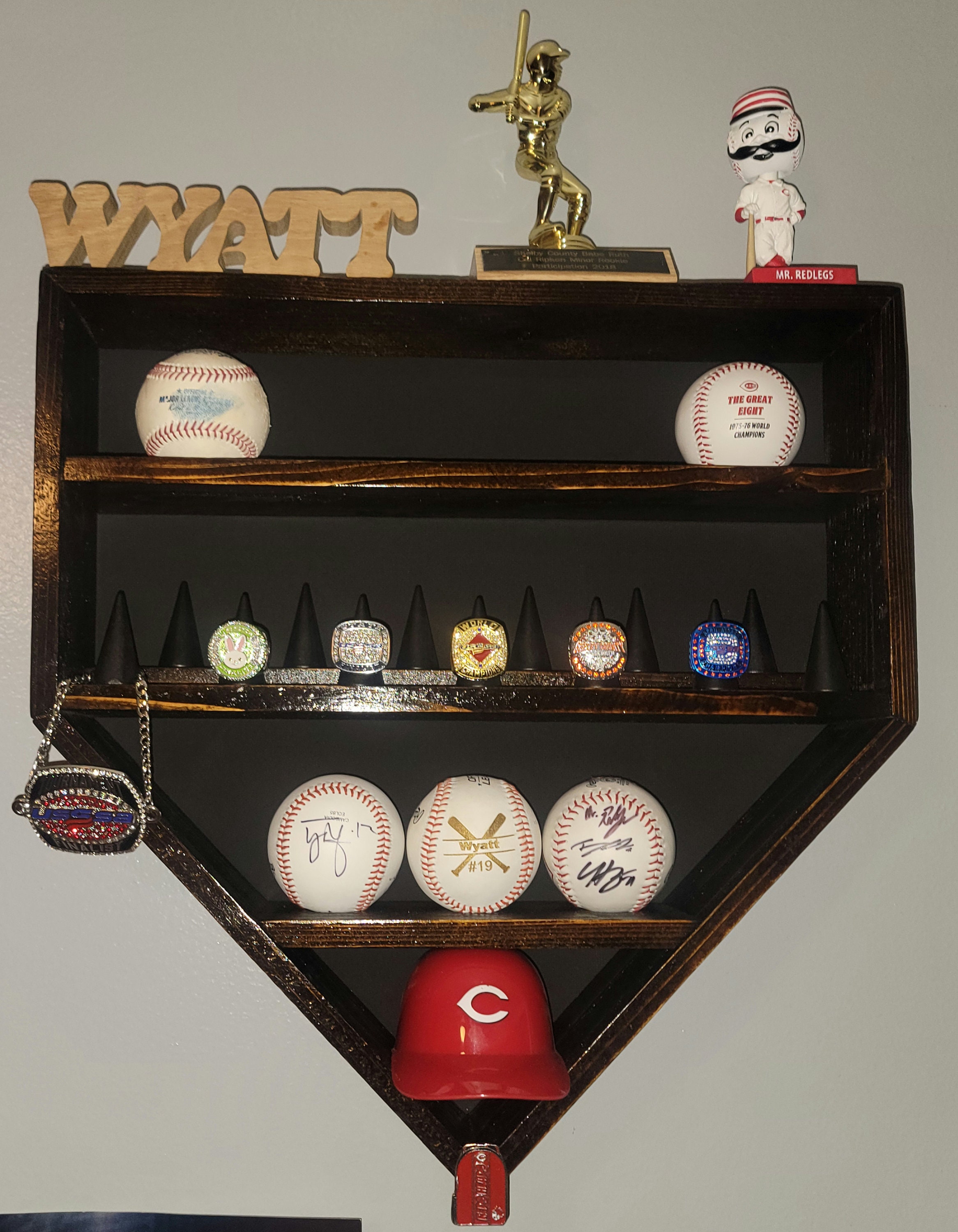 Home Plate Champion Ring and Baseball Display - Etsy