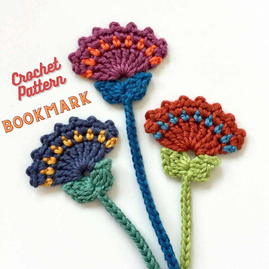 Handmade Crochet Bookmark Flower Crochet Floral Vintage for - Etsy