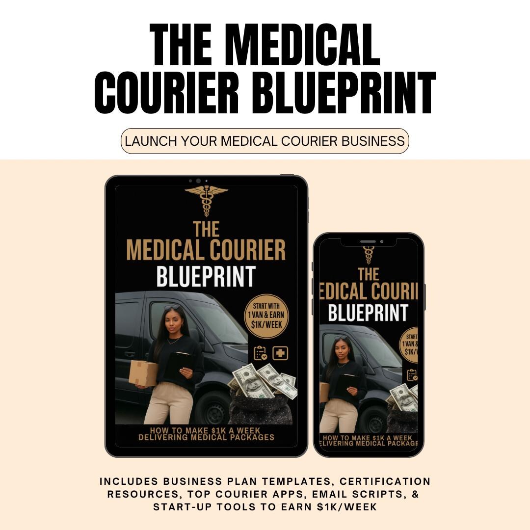 Medical Courier Blueprint | Start a Courier Business | Earn 1k/week ...