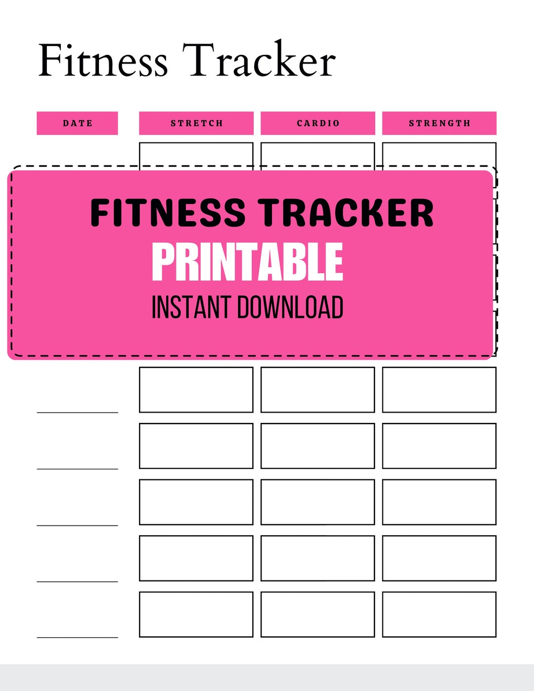 Fitness Tracker, Exercise Tracker, Instant Download, Printable Workout ...