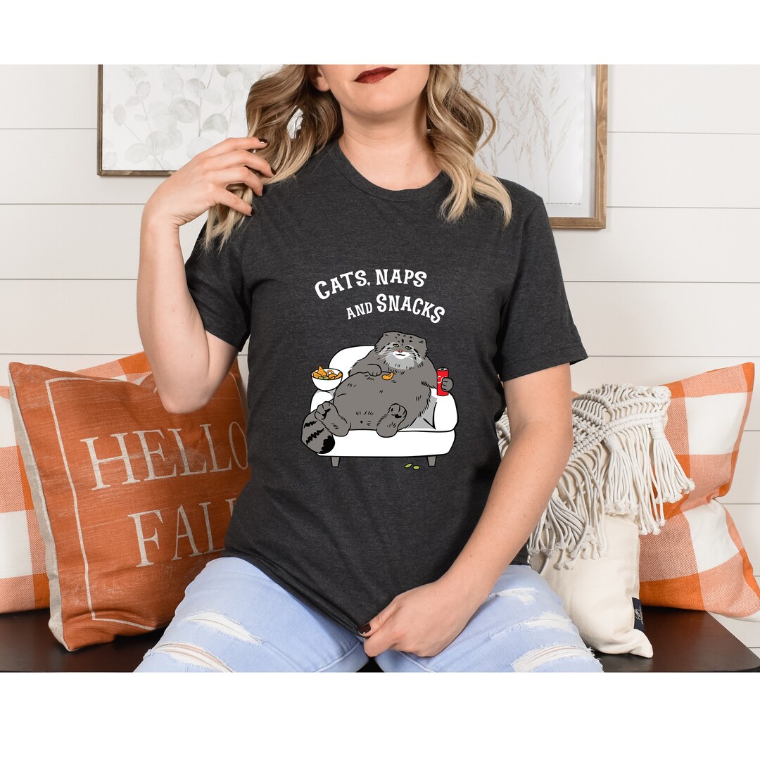 Cats,naps & Snacks Funny Cat Shirt Pallas Cat Shirt Cute Cat Tee Funny ...