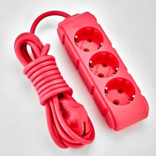 2 Meter Color Triple Grounded Wired Group Socket 2M - Etsy