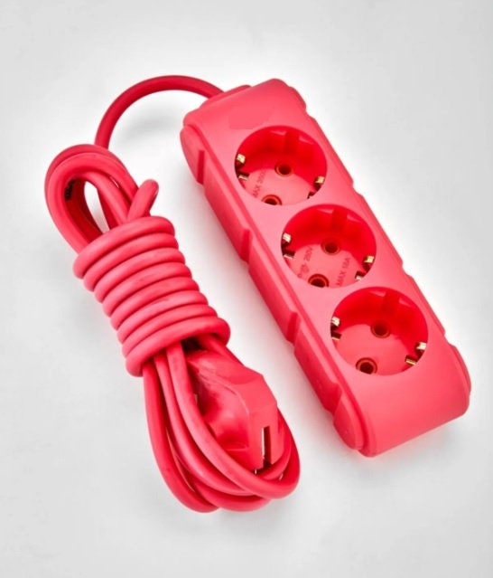 2 Meter Color Triple Grounded Wired Group Socket 2M - Etsy