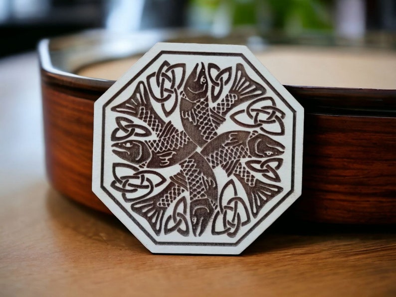 Celtic Fish Octagon Coaster, Viking SVG Laser-cut File for Home Décor ...