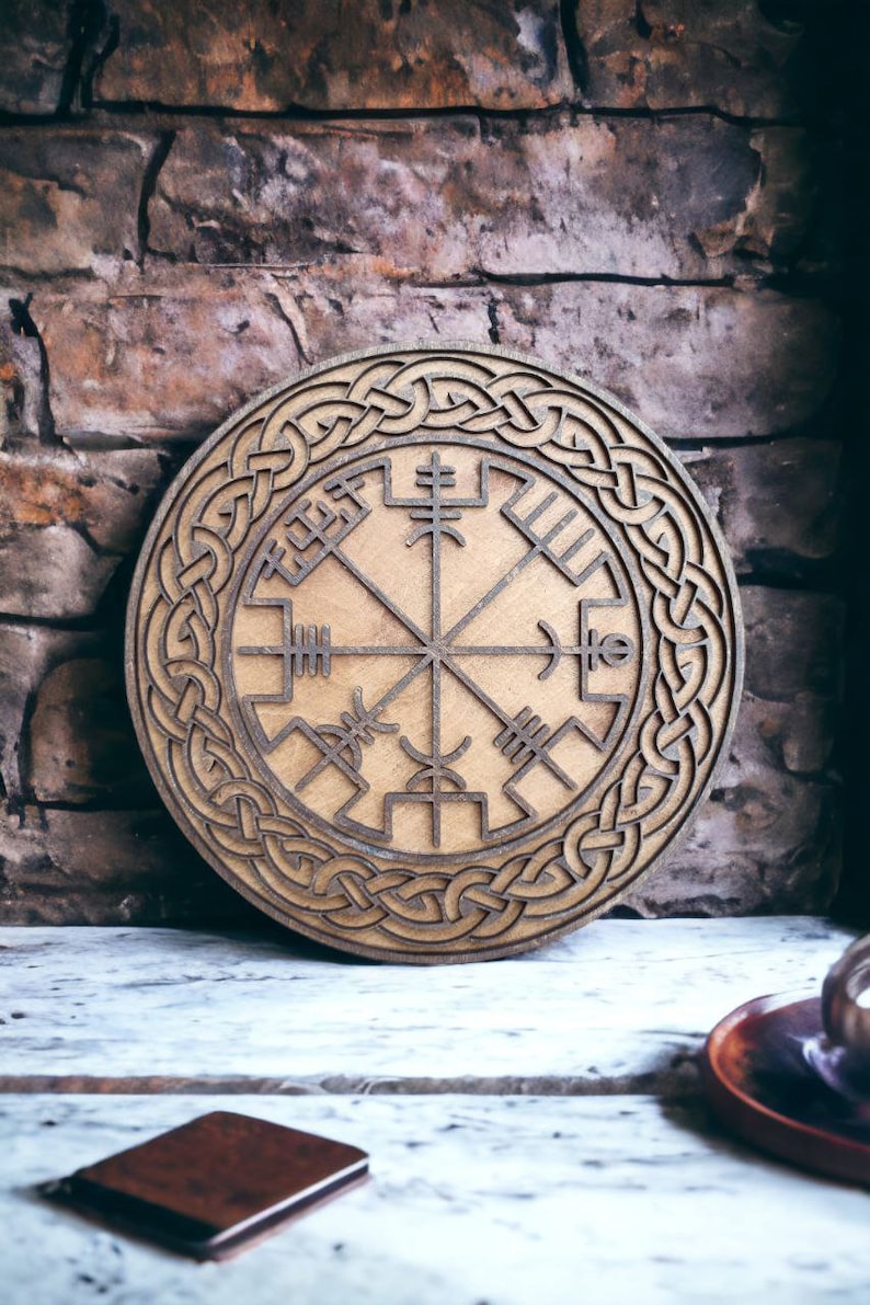 Viking Compass Wall Decor | Engraved Layered Home Art | Laser Cut SVG ...
