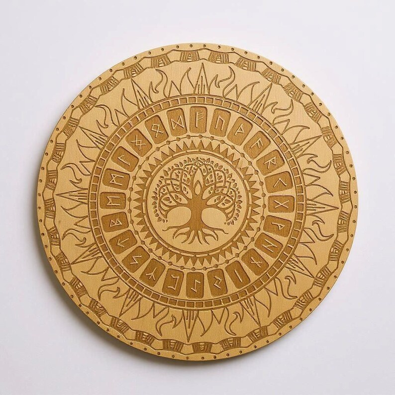 Tree of Life With Viking Rune Circle SVG | Laser Cutting & Engraving ...
