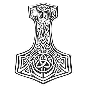 Enchanted Mjolnir - Magical Thor Hammer Laser Cut File - Sacred ...