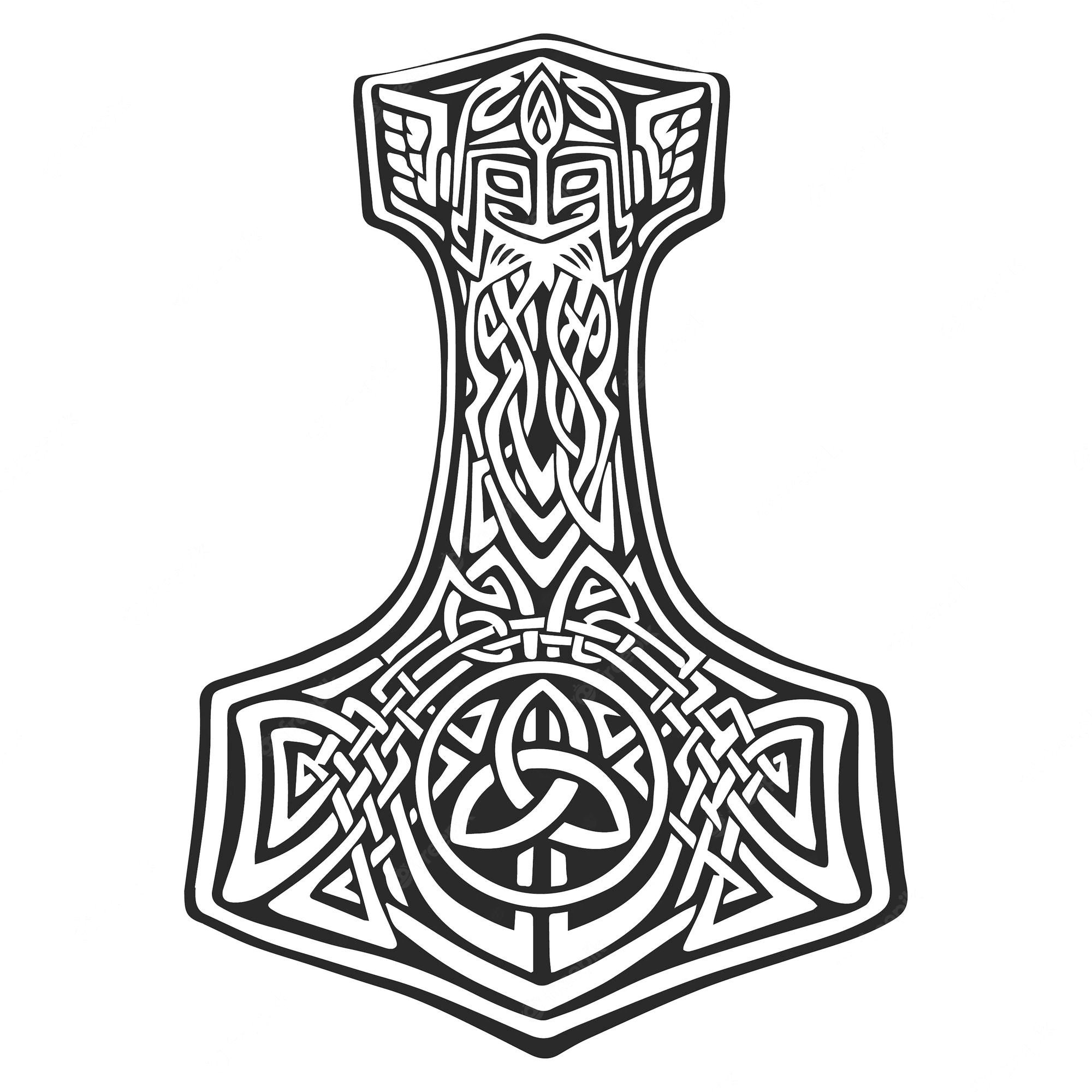 Enchanted Mjolnir Magical Thor Hammer Laser Cut File Sacred Geometry ...