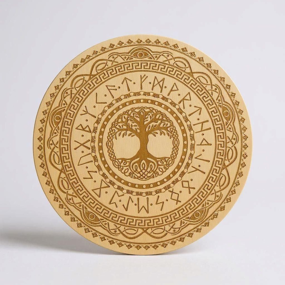 Tree of Life With Viking Rune Circle SVG | Laser Cutting & Engraving ...