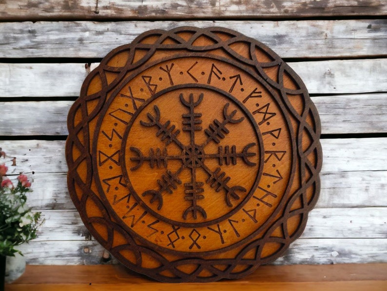 Nordic Helm of Awe - Laser Cut Viking SVG Decor - Ægishjálmur Norse ...