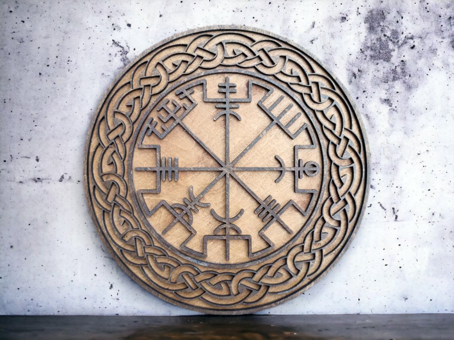 Viking Compass Wall Decor | Engraved Layered Home Art | Laser Cut SVG ...