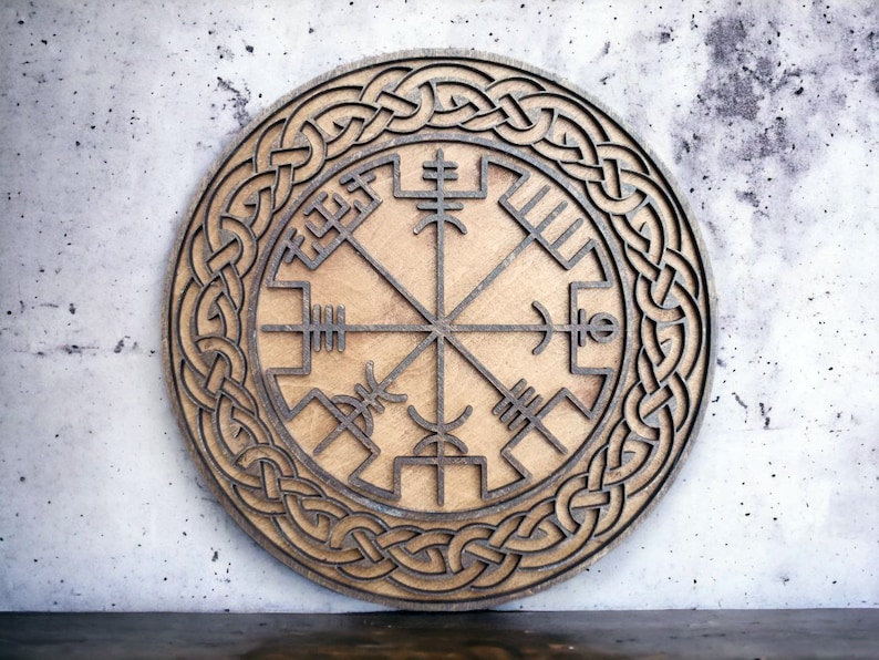 Viking Compass Wall Decor | Engraved Layered Home Art | Laser Cut SVG ...
