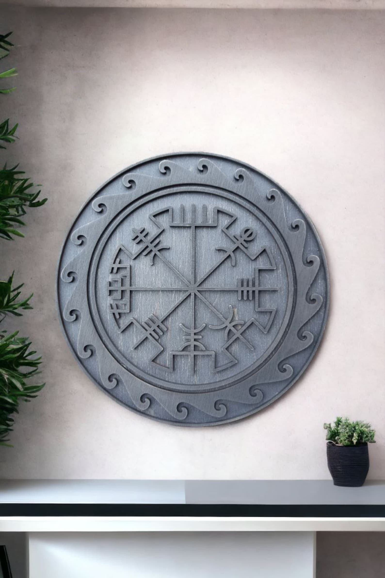 Viking Compass Svg Engraved Layered Home Art Laser Cut SVG Norse ...
