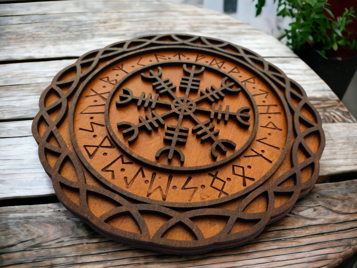 Nordic Helm of Awe - Laser Cut Viking SVG Decor - Ægishjálmur Norse ...