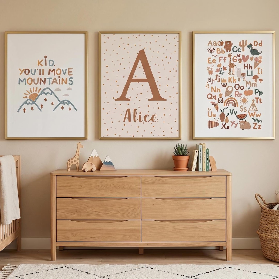 Personalized Baby Name Posters | Boho Initial Alphabet Quote Poster ...