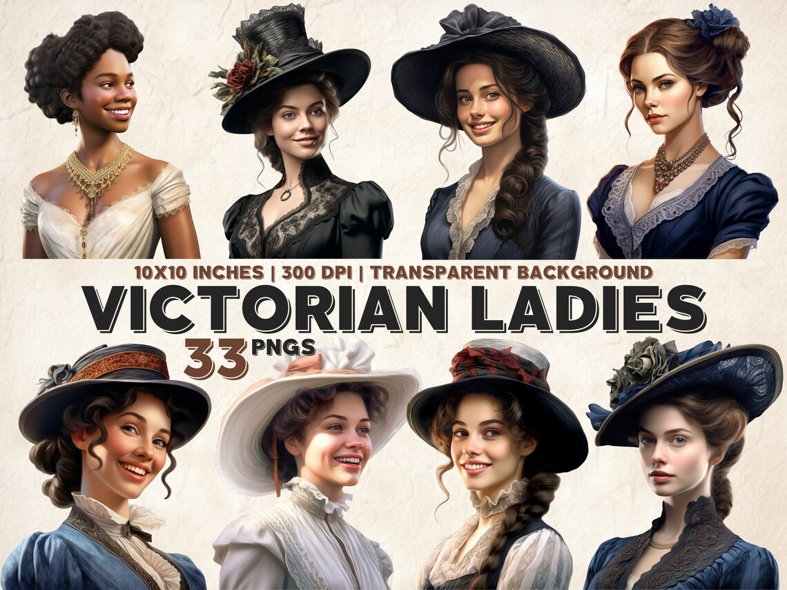 33 PNG Victorian Vintage Lady Watercolor Clipart, Vintage Lady ...