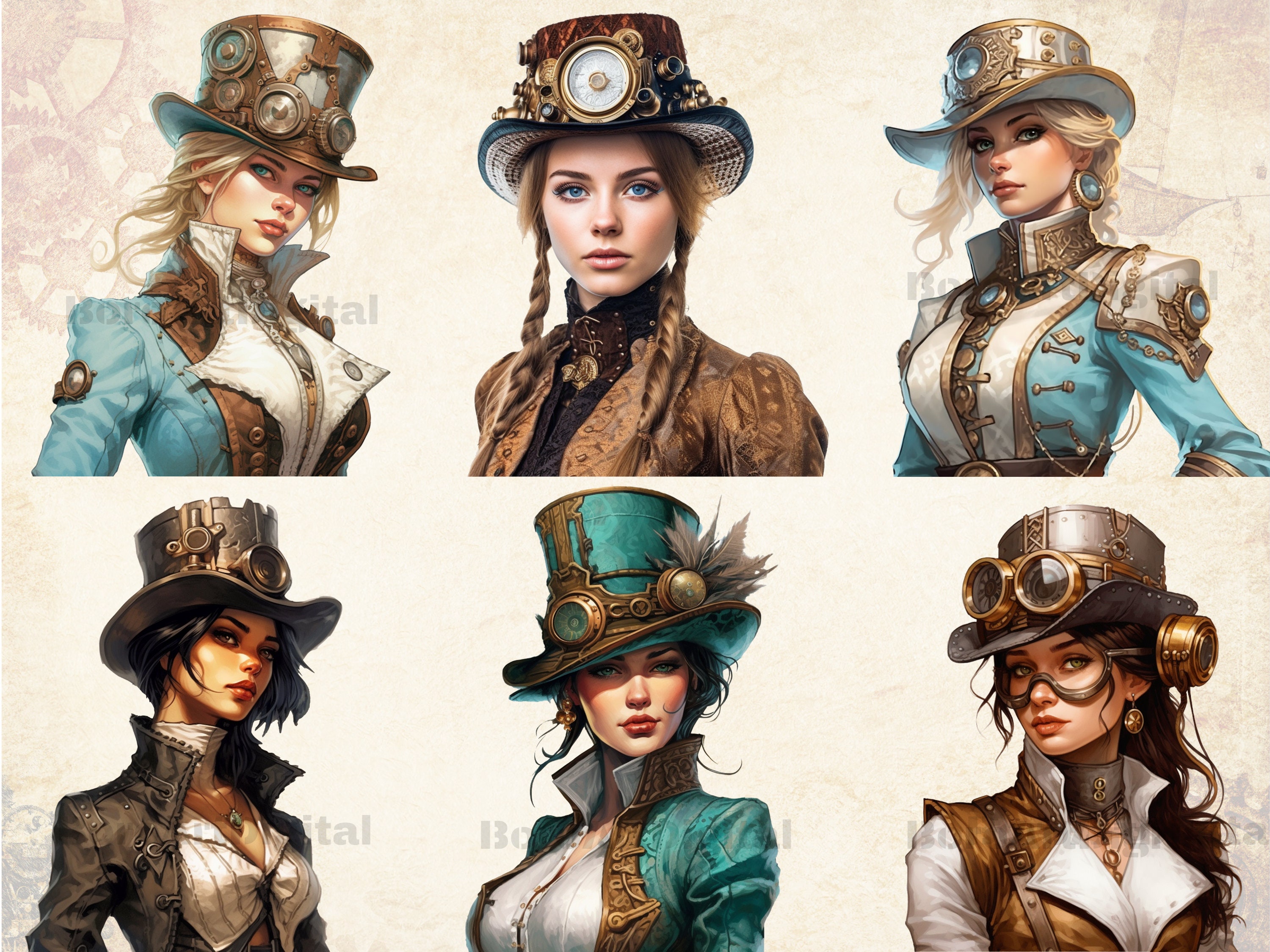 42 PNG Steampunk Ladies Clipart Steampunk PNG Steampunk - Etsy