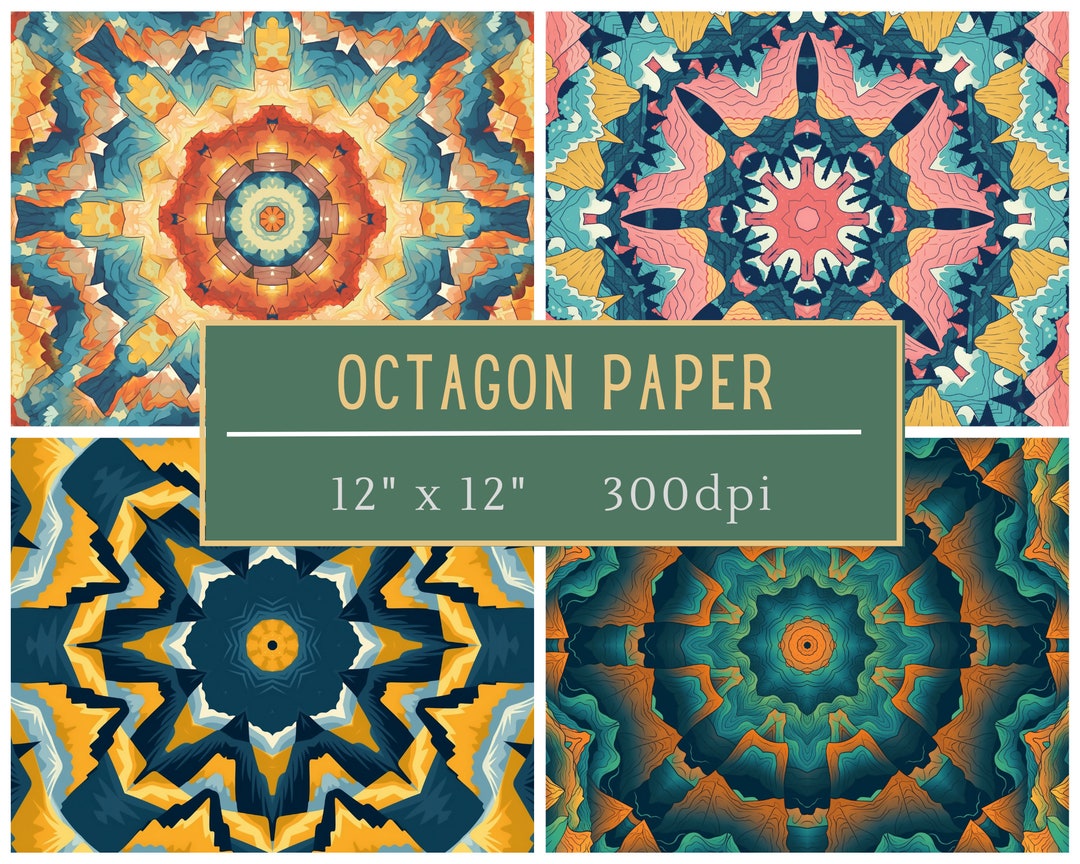 Octagon Pattern - Premium Digital for Cards, Crafts and Stationary (4 ...
