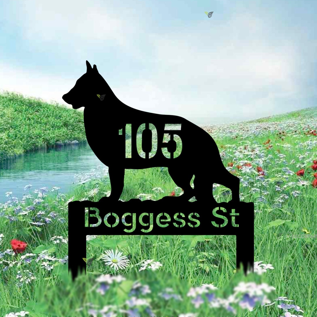 Custom German Shepherd Address Sign German Shepherd Stake - Etsy UK
