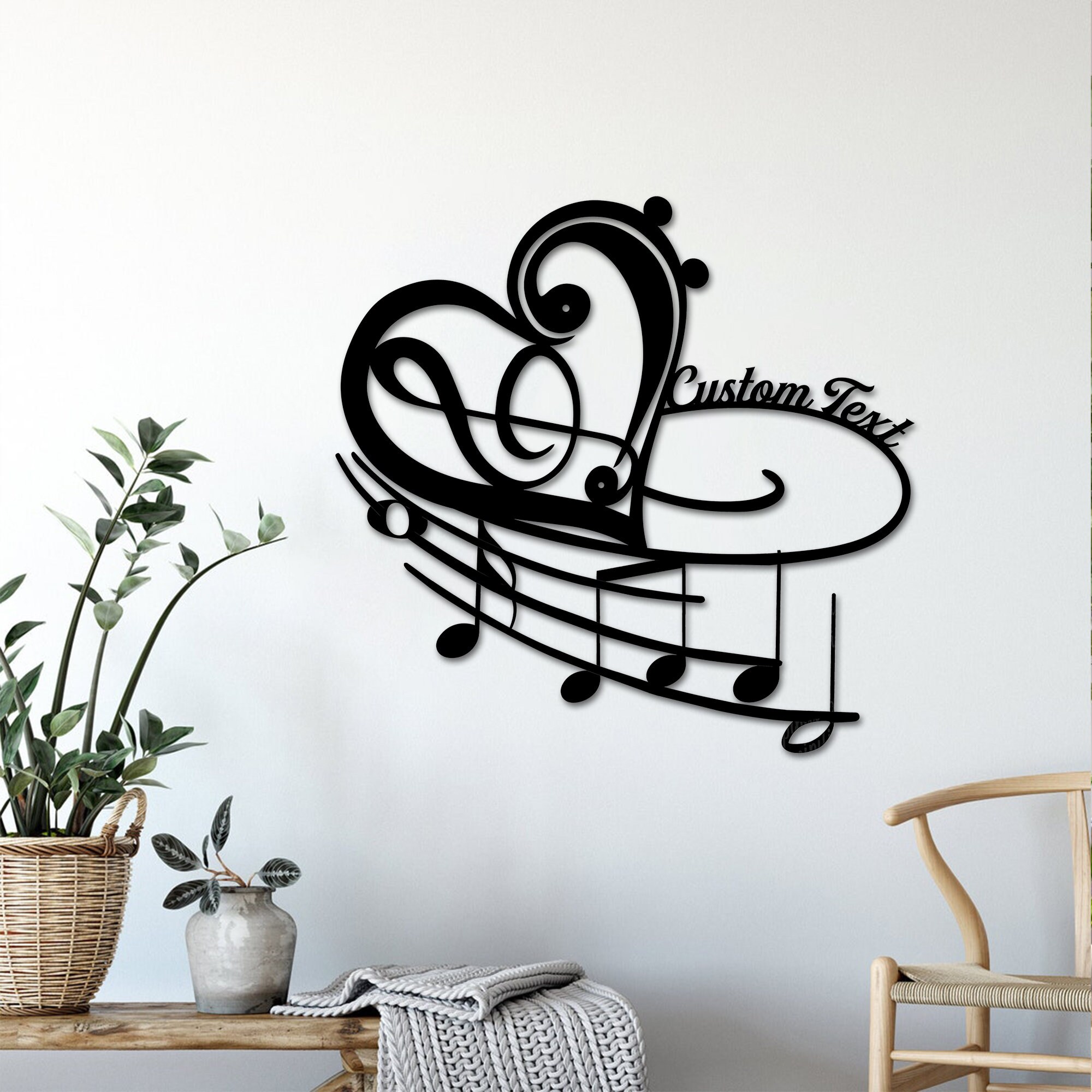 Custom Music Notes and Heart Metal Wall Artmusic Studio Name - Etsy Canada