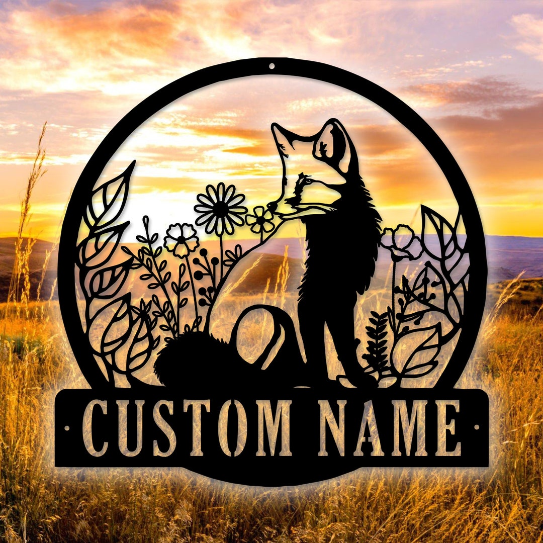 Personalized Fox Lover Name Sign Custom Fox Metal Wall Art - Etsy Australia