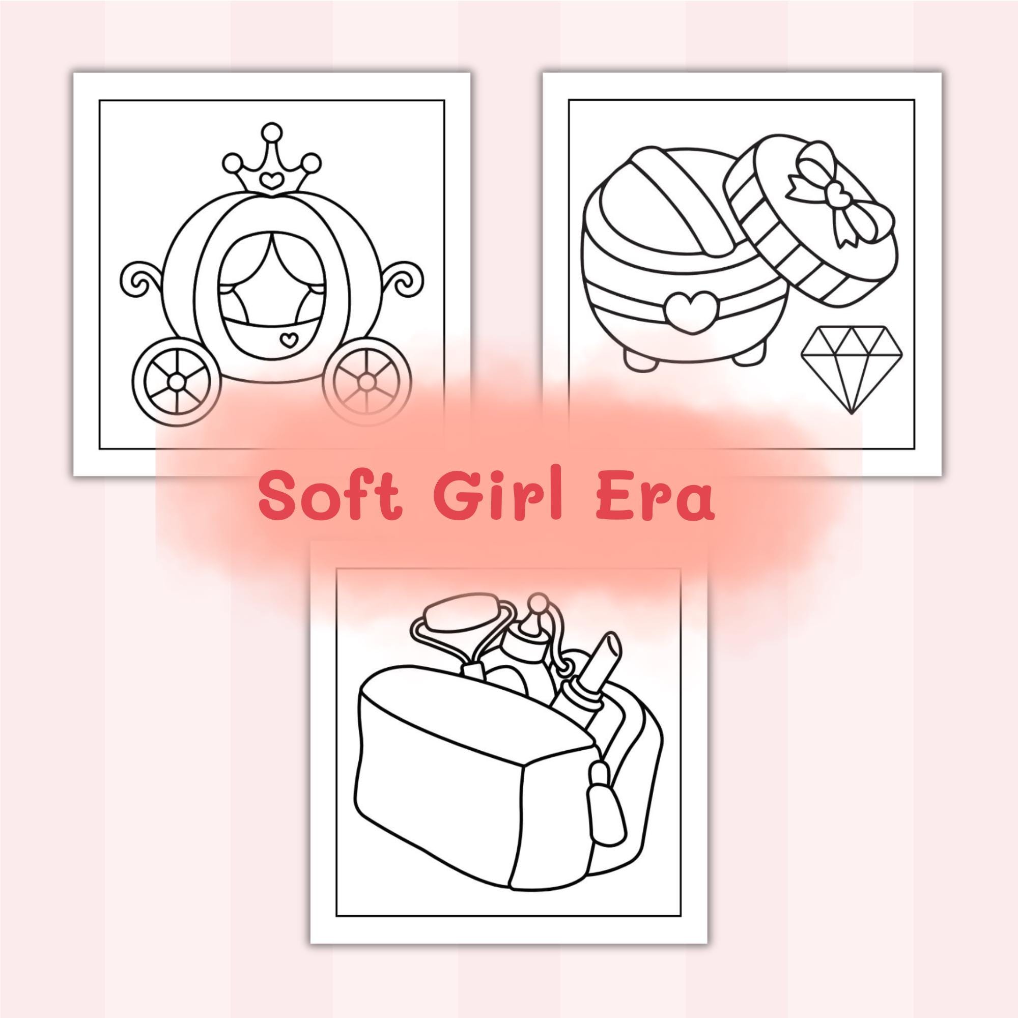 Soft Girl Era Coloring Pages | Cute Aesthetic Printable Art | Kawaii ...
