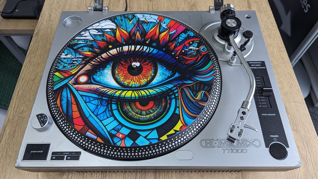 Acideye Slipmat - 7 & 12 Inch LP Vinyl DJ Pro Turntable Slip Mat Record ...