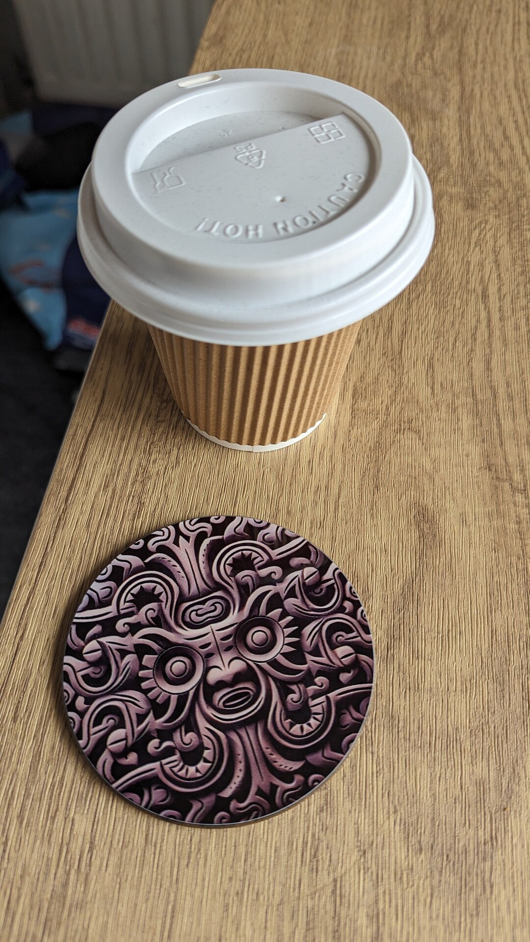 Aztec Sculpture | Yaotl Ancient Carved Stone Effect Circular Coaster - Etsy