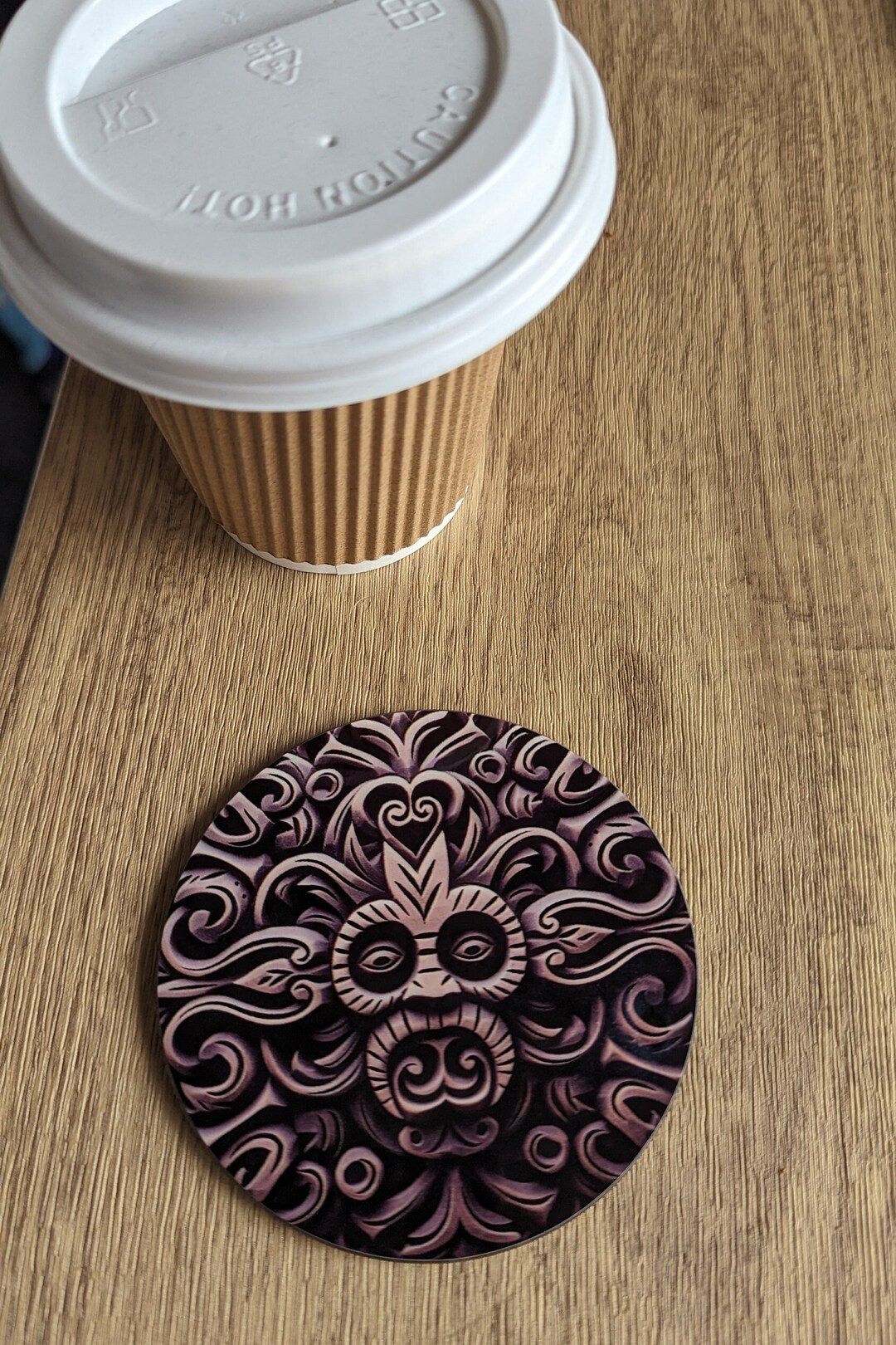 Aztec Sculpture | Toci Ancient Carved Stone Effect Circular Coaster - Etsy