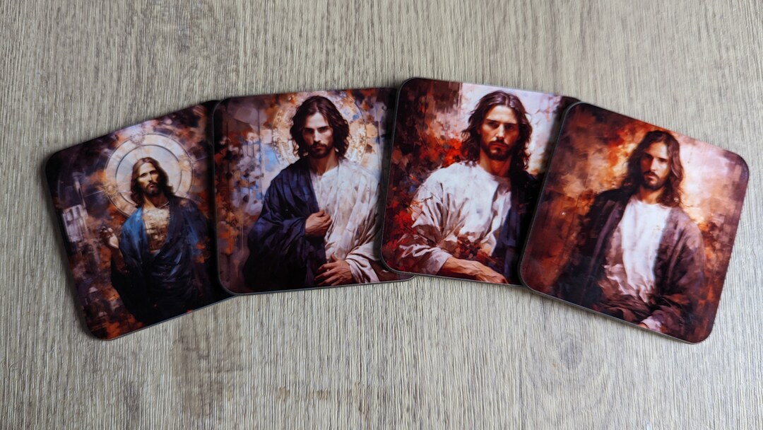 Iconic Jesus Set of 4 Oil Painted Modern Interpretations of Jesus ...