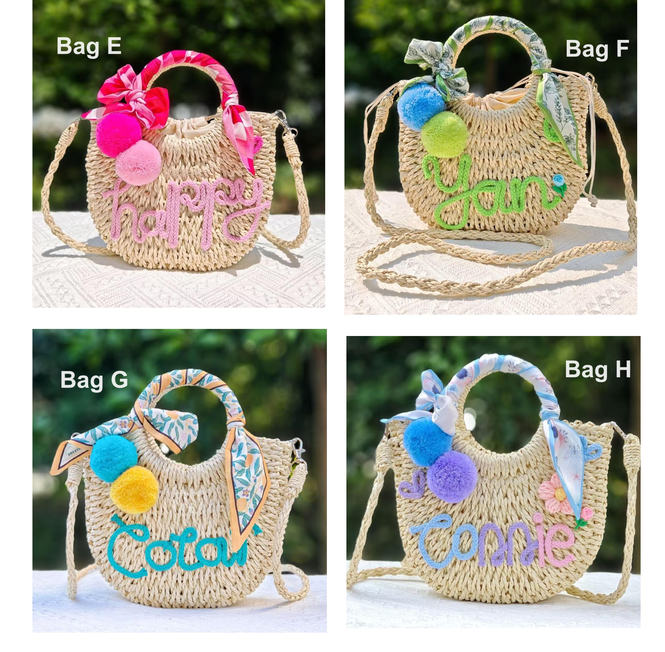 Personalized Straw Beach Bag: Custom Name, Bridal Shower Gift - Etsy