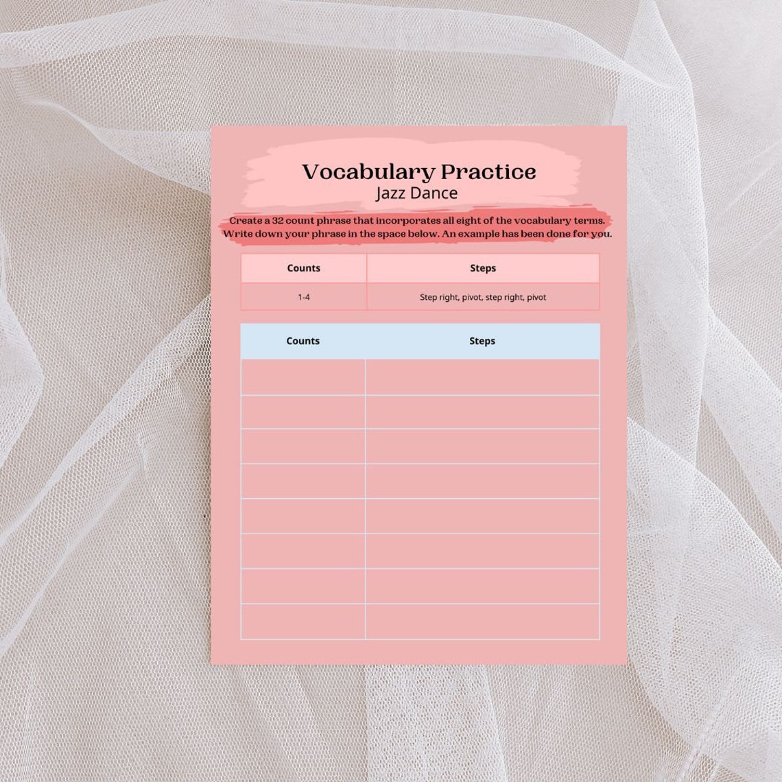 Jazz Dance Vocabulary Materials | Support Materials for Jazz Technique ...