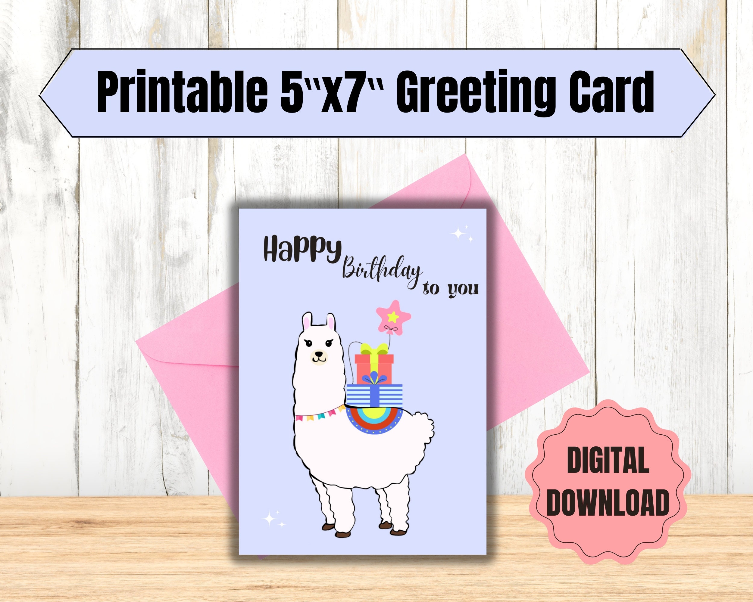 Alpaca Happy Birthday Happy Birthday Alpaca Card Birthday - Etsy