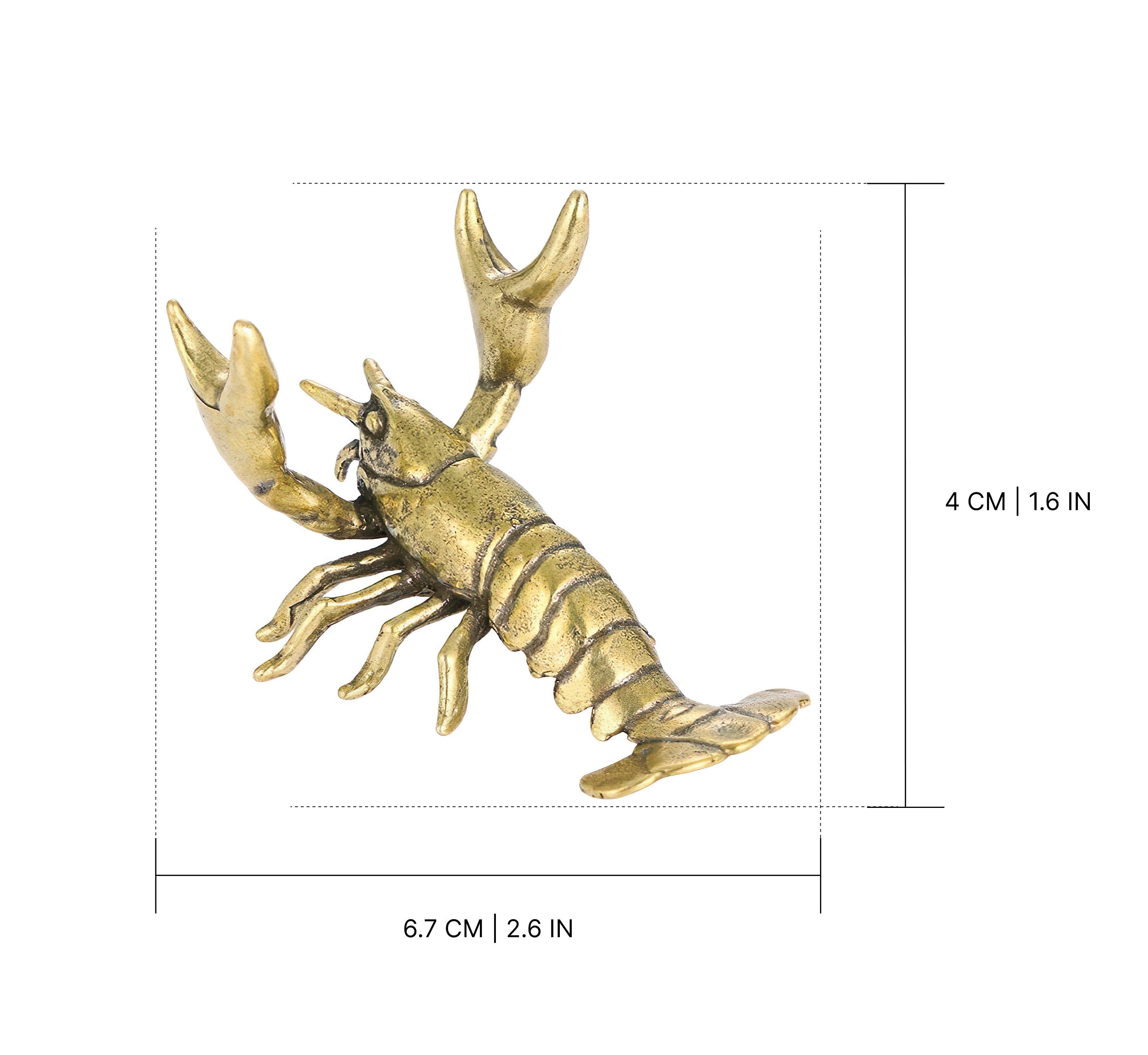 Mini Lobster Pen Holder Statue, Brass Lobster Ornament, Desktop Pen ...