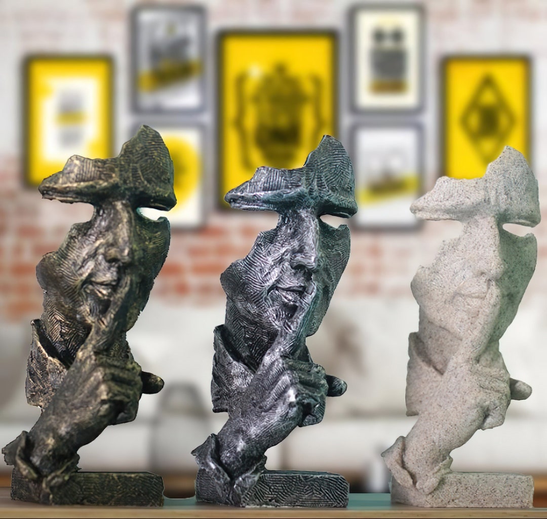 Silence Man Statue Whispering Man Sculpture Abstract Man - Etsy