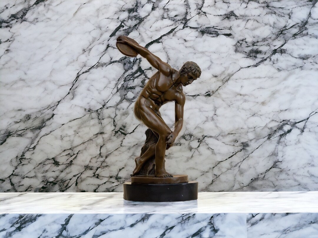 Bronze Discus Thrower Statue, Discobolus Sculpture, Famous Olympic ...